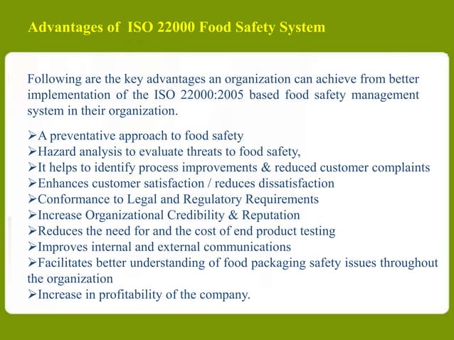 ISO 22000 Food Safety Management System | PPTX | Food Industry | Industries