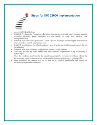 Iso 22000 standard requirements | PDF