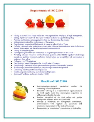 Iso 22000 standard requirements | PDF