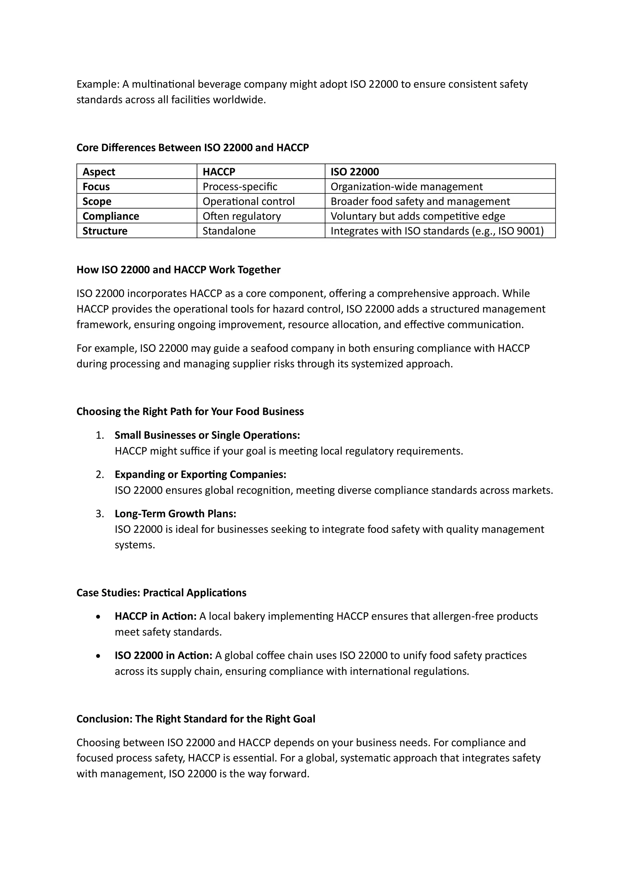 ISO 22000 vs. HACCP: Choosing the Right Path for Food Safety Management ...