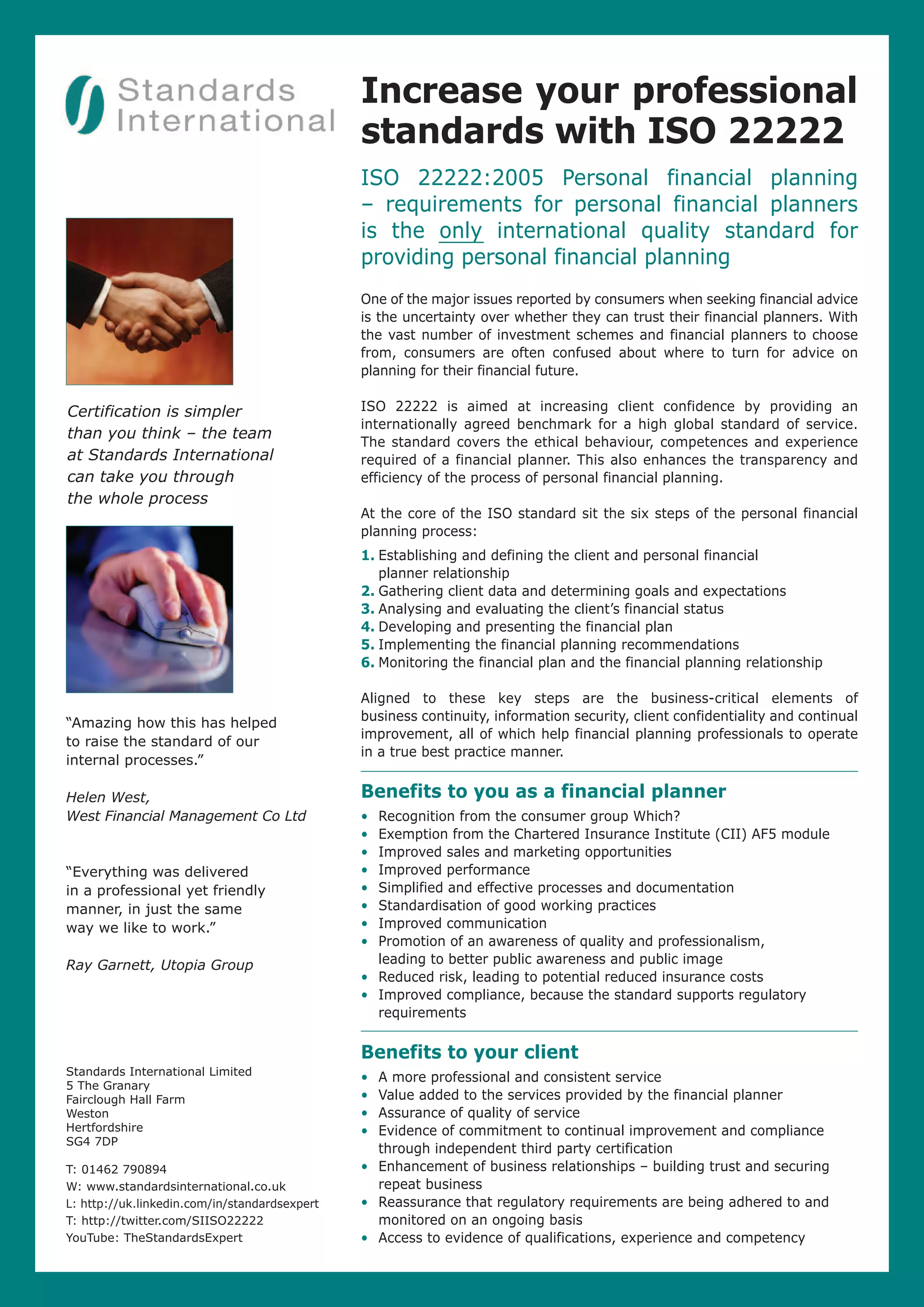 ISO 22222 - Information 2013 | PDF