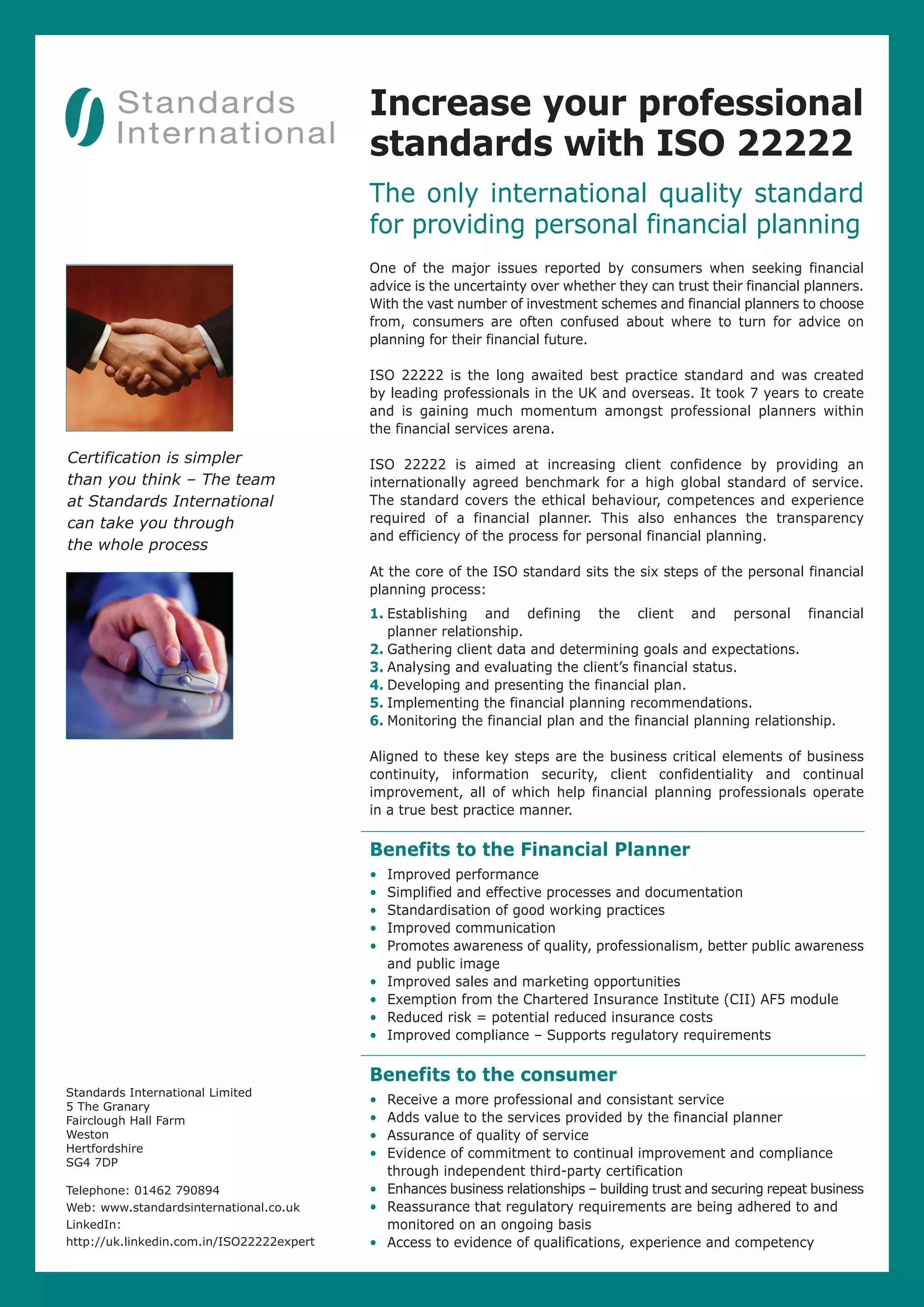 ISO 22222 Information Sheet | PDF