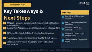 ISO 22301 Lead Implementer – Business Continuity Expert | PPTX