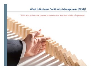 ISO 22301, The first ever ISO for BCM - Presented at BCI Qatar Forum | PPT