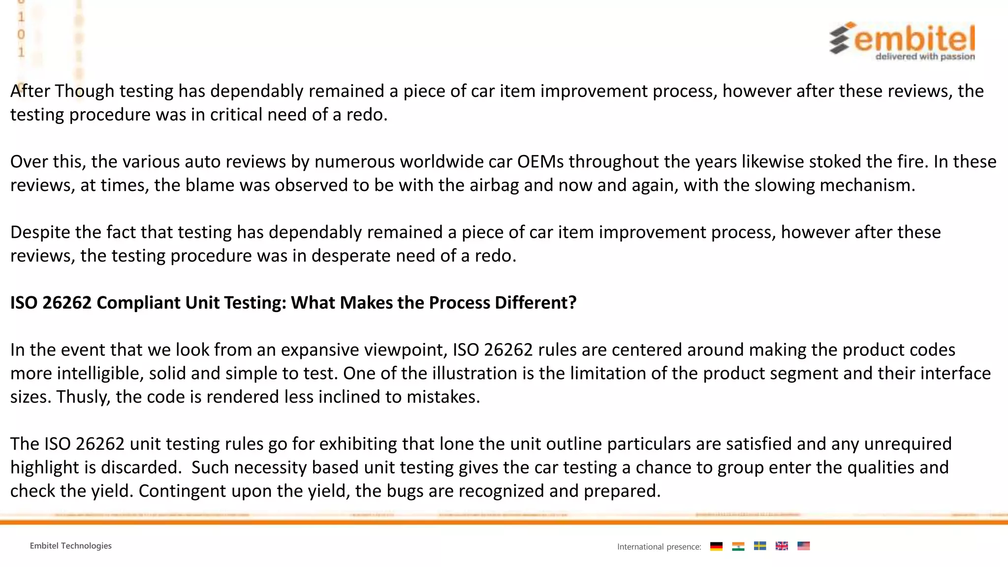 ISO 26262 Unit Testing | Functional Safety in Automotive | PPTX