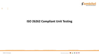 ISO 26262 Unit Testing | Functional Safety in Automotive | PPTX