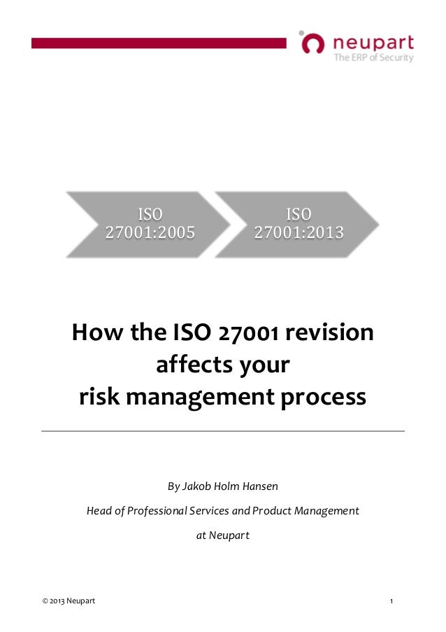 How the the 2013 update of ISO 27001 Impacts your Risk Management