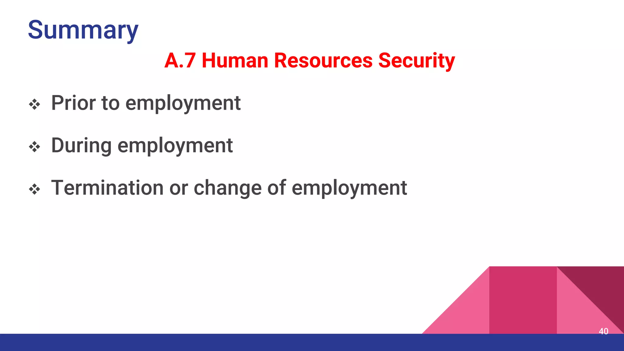 ISMS: A7-Human Resources Security ISO 27001 | PDF
