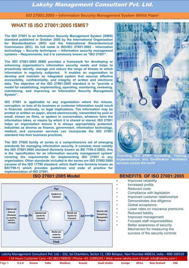 Iso 27001 isms - white paper | PDF