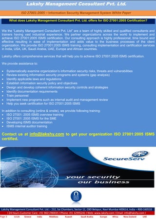 Iso 27001 isms - white paper | PDF