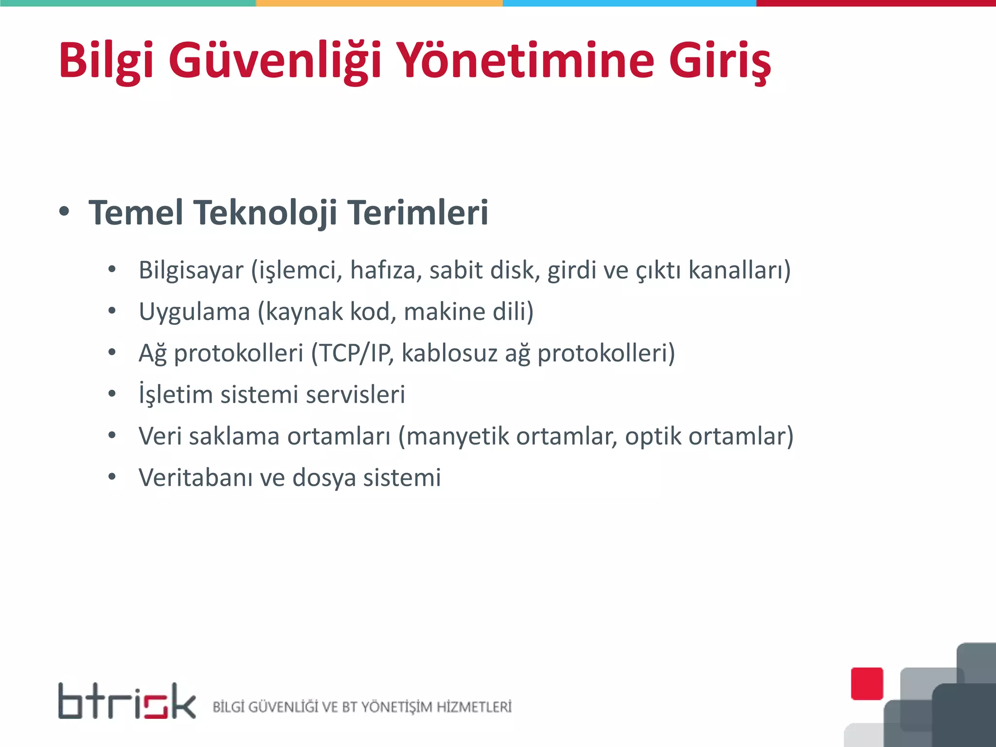 BTRisk ISO 27001:2013 Bilgilendirme ve İç Denetim Eğitimi Sunumu | PPTX