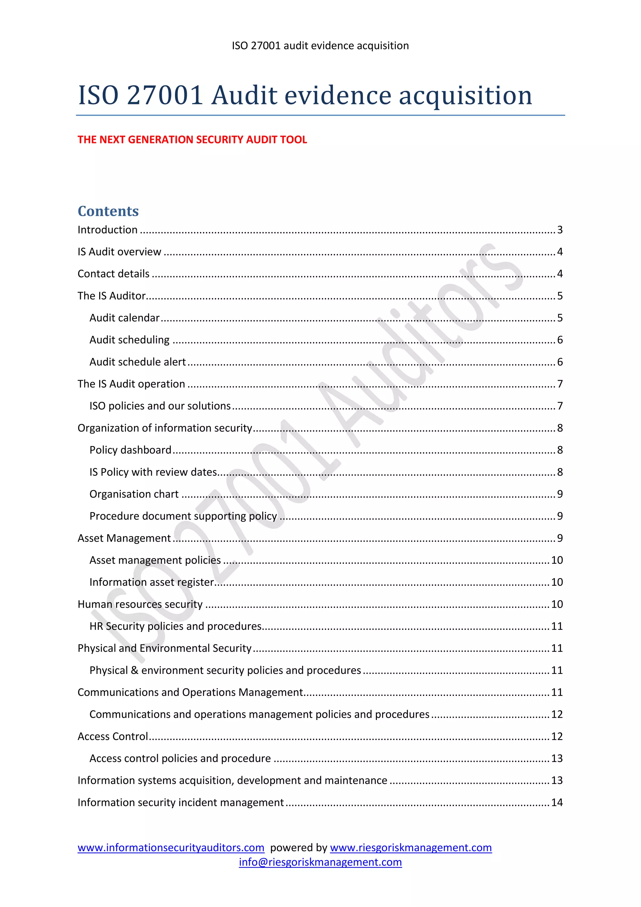 Iso 27001 Audit Evidence Acquisition | PDF