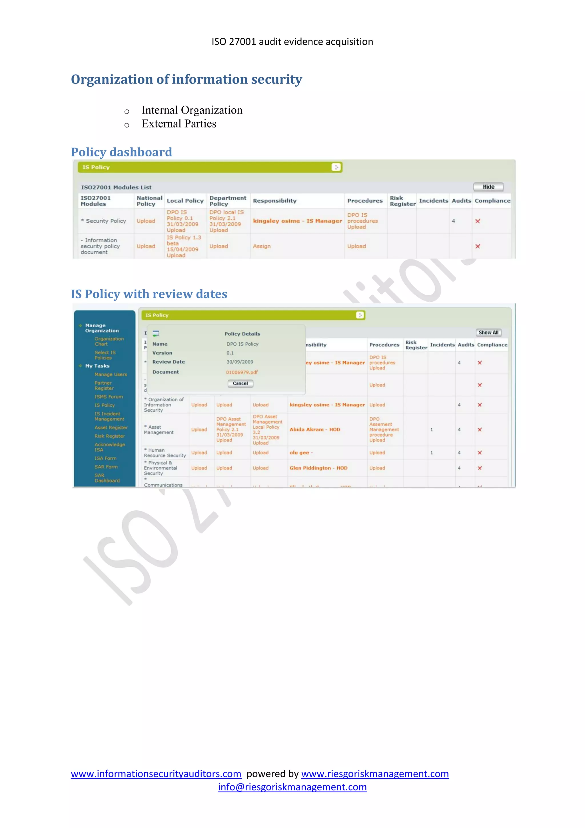 Iso 27001 Audit Evidence Acquisition | PDF