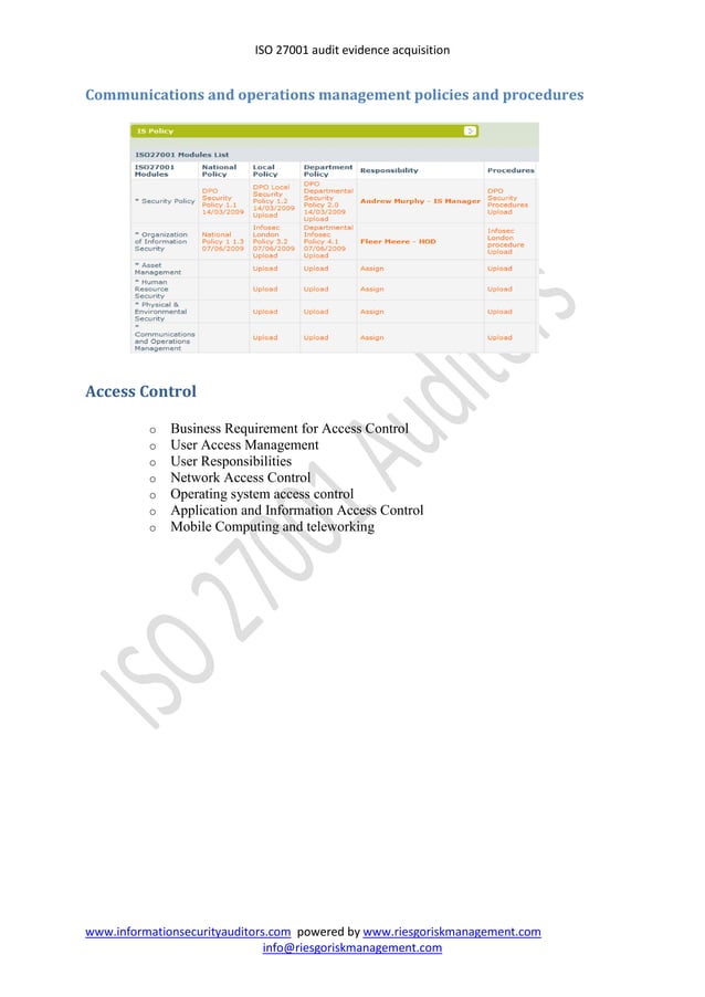 Iso 27001 Audit Evidence Acquisition | PDF