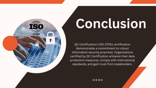 ISO 27001 Certificate | Quality Control Certification | PPT