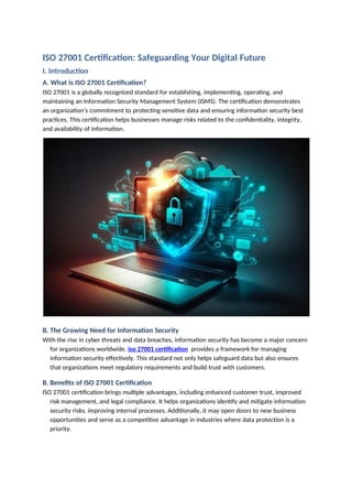 ISO 27001 Certification-Safeguarding Your Digital Future-IAS-GULF-OMEN | PDF