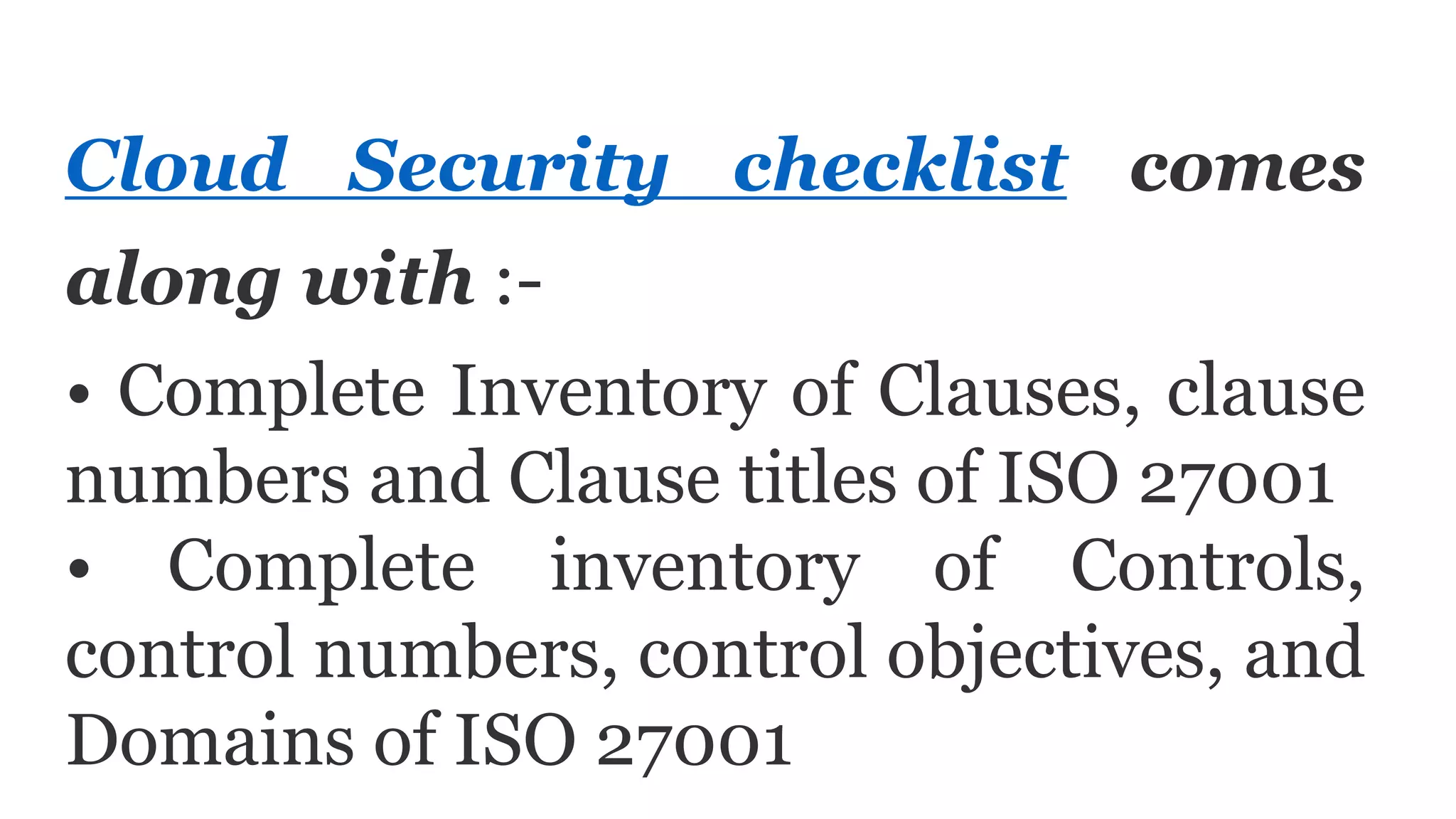 Cloud Computing | Cloud Security | Cloud Computing Audit Checklist | 499 Checklist Questions | PPT