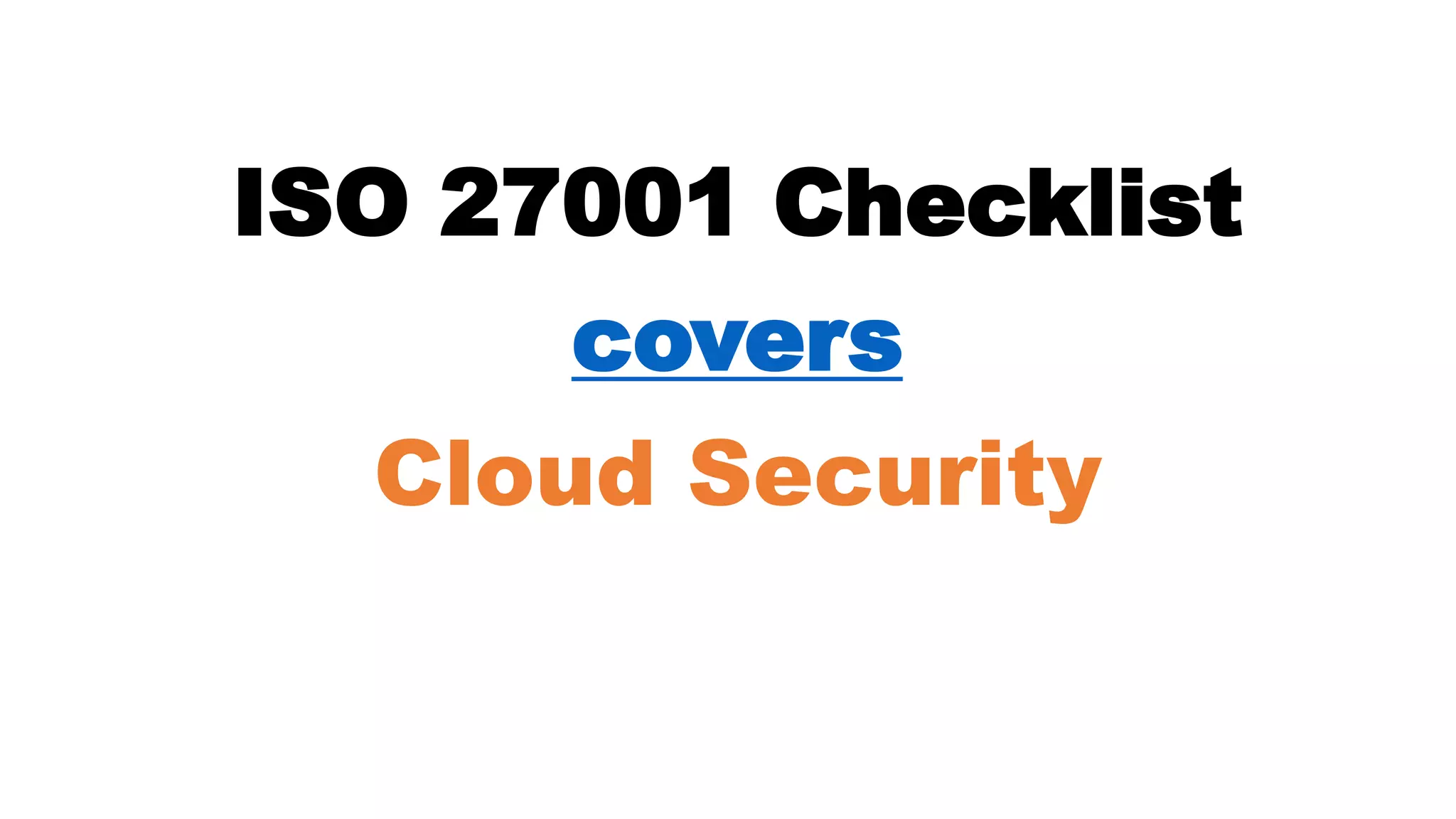 Cloud Computing | Cloud Security | Cloud Computing Audit Checklist | 499 Checklist Questions | PPT