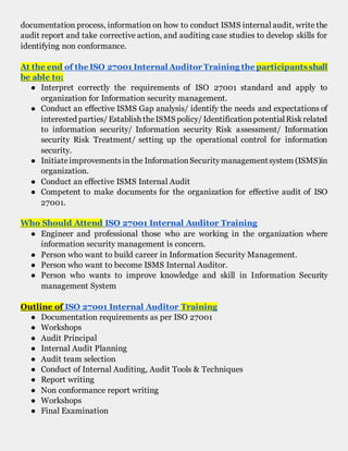 ISO 27001 Training | ISO 27001 Internal Auditor Training | ISMS ...