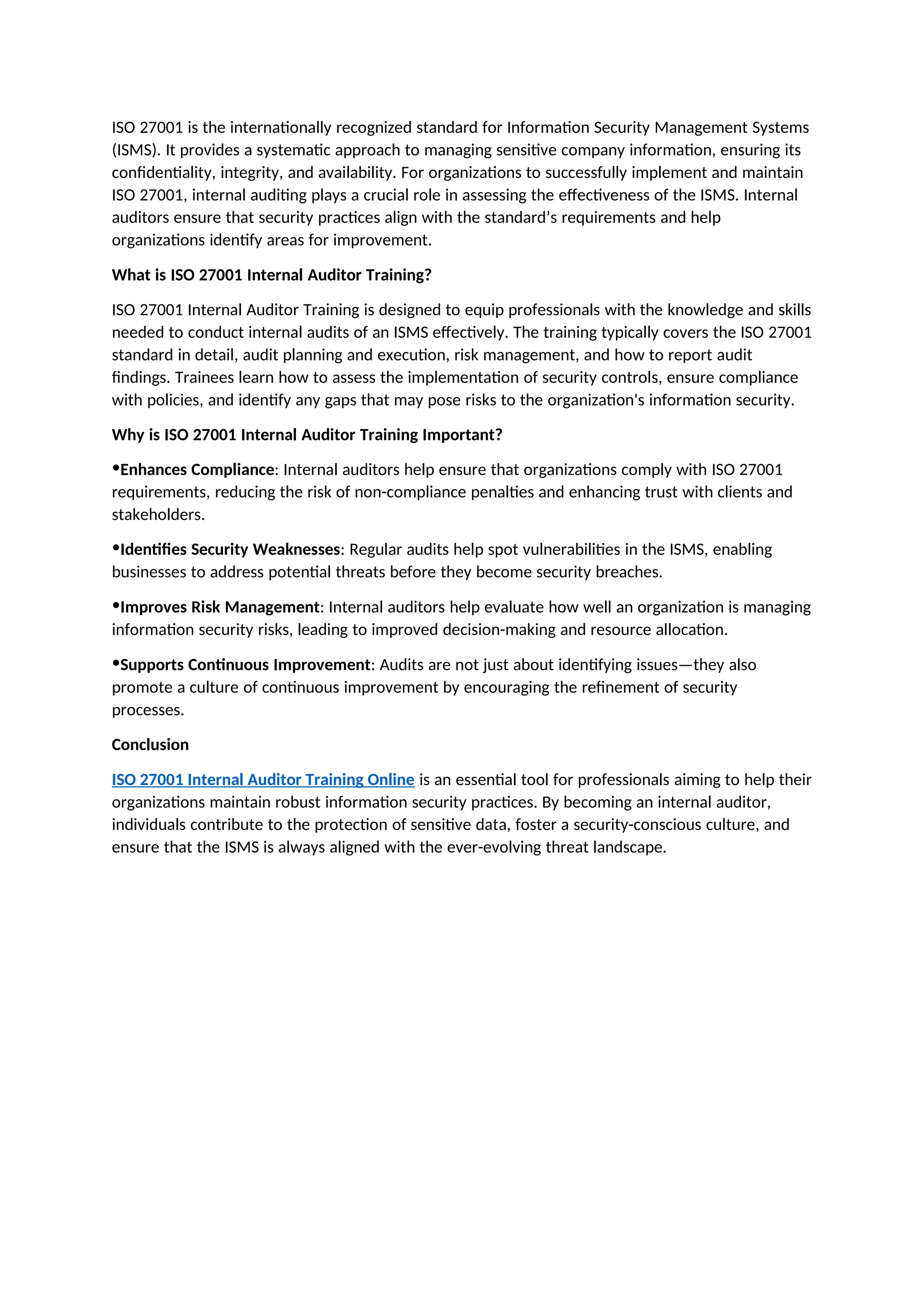 ISO 27001 Internal Auditor Training Online.ppt