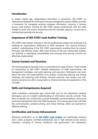 iso 27001 lead auditor training course 1 | PDF