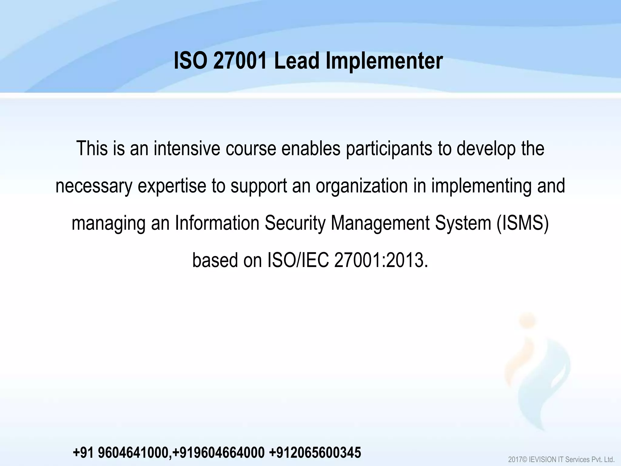 Iso 27001 lead implementer | PPTX