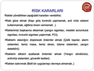 ISO 27001 RİSK DEĞERLENDİRME EĞİTİMİ | PPT