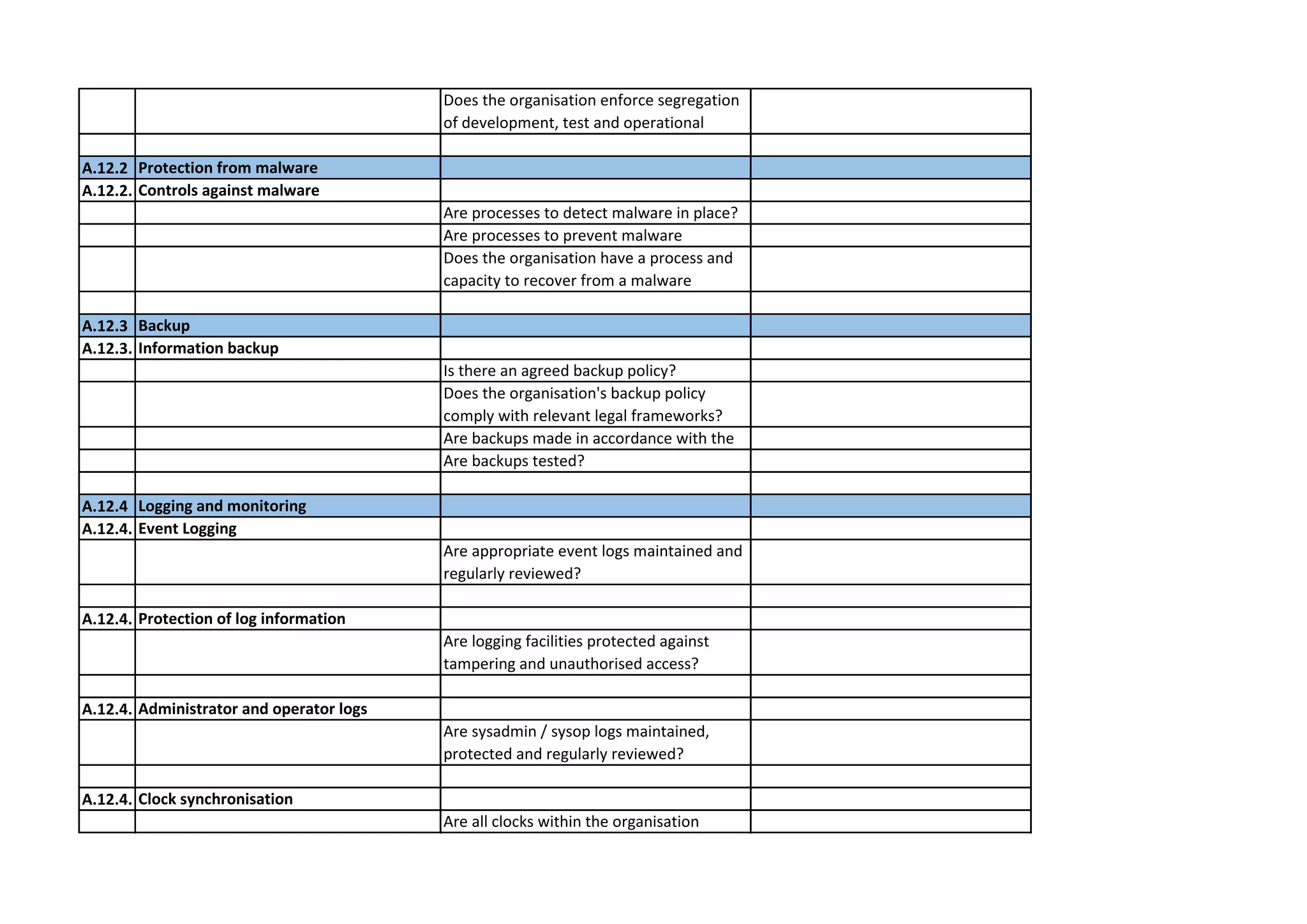 ISO 27001 (v2013) Checklist | PDF | Operating Systems | Computer ...