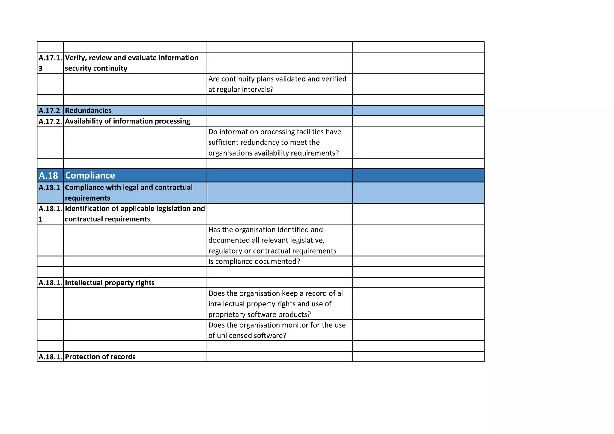 ISO 27001 (v2013) Checklist | PDF | Operating Systems | Computer ...
