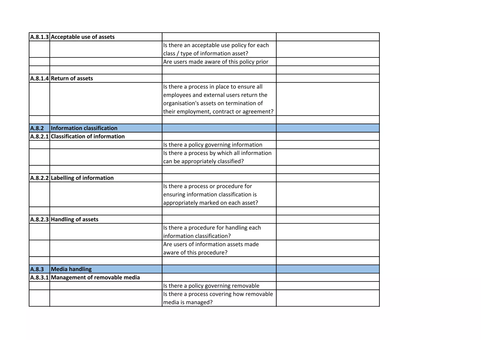 ISO 27001 (v2013) Checklist | PDF | Operating Systems | Computer ...