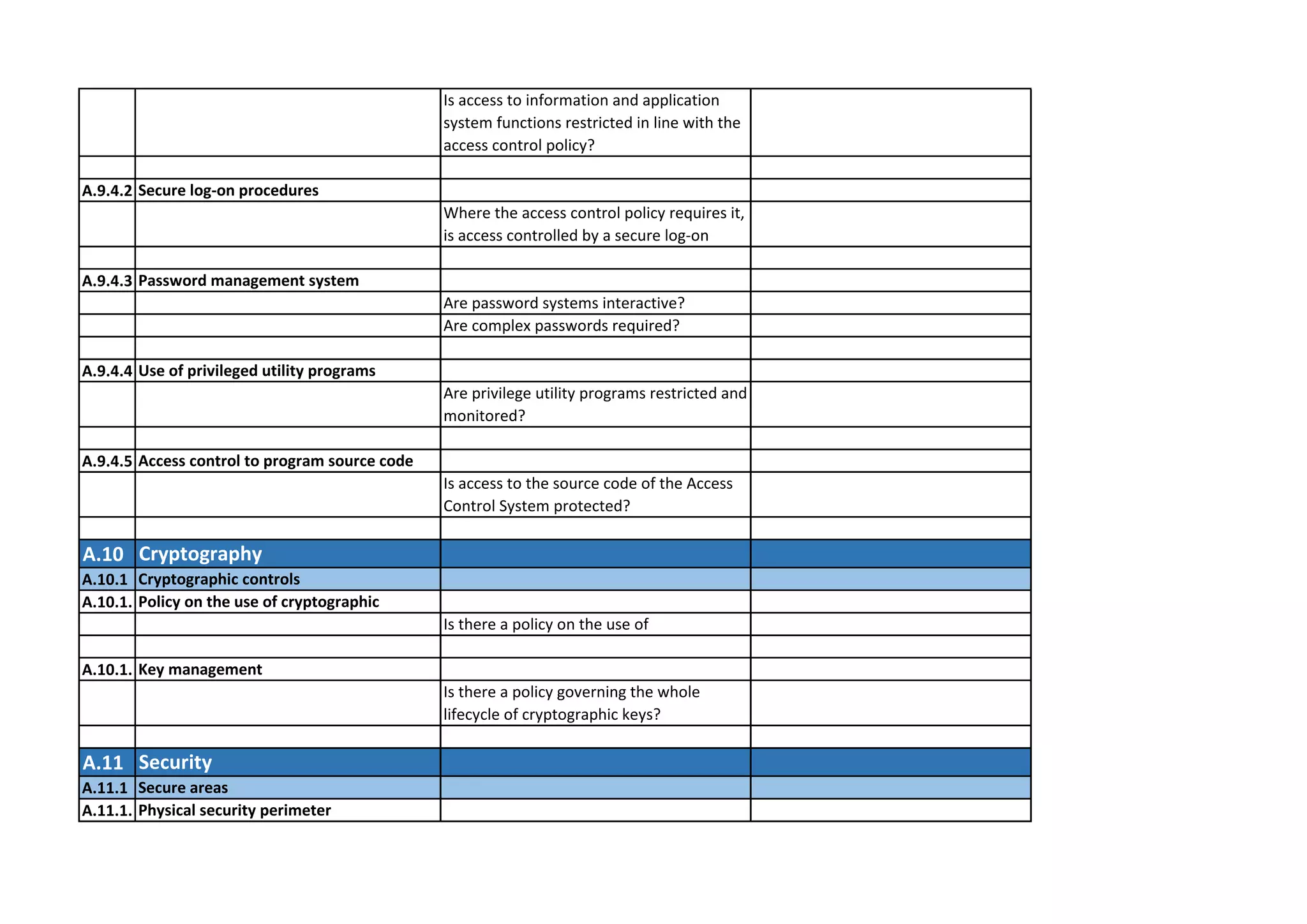 ISO 27001 (v2013) Checklist | PDF | Operating Systems | Computer ...