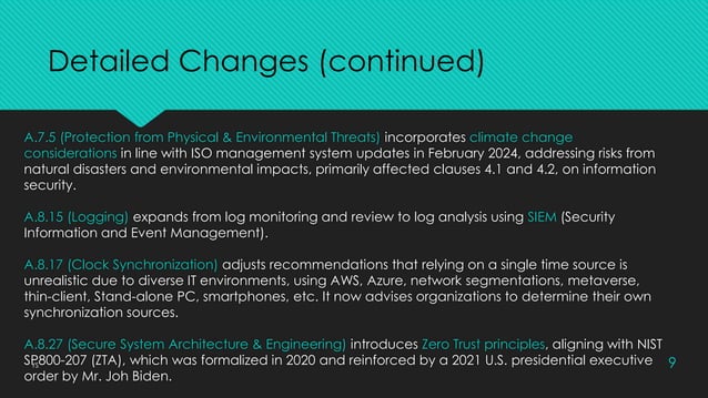 The GAP Analysis of the ISO27002 2024 and ISO27002 2014 (English) | PPT