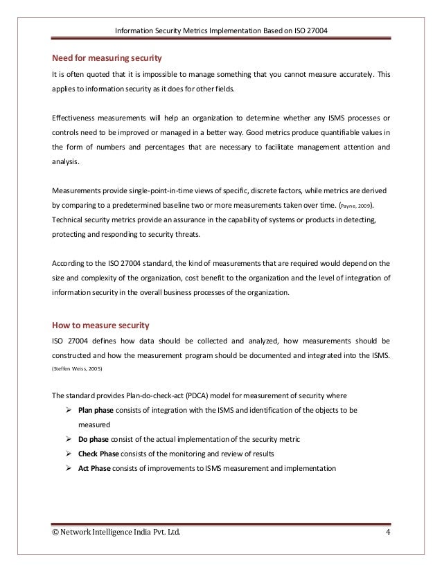 ISO 27004- Information Security Metrics Implementation