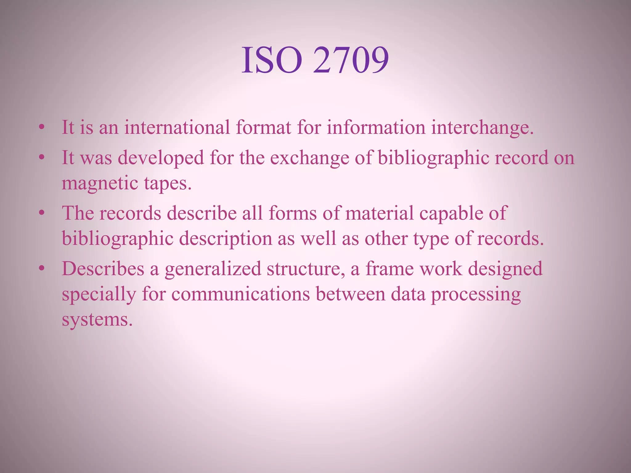 ISO 2709 | PPTX