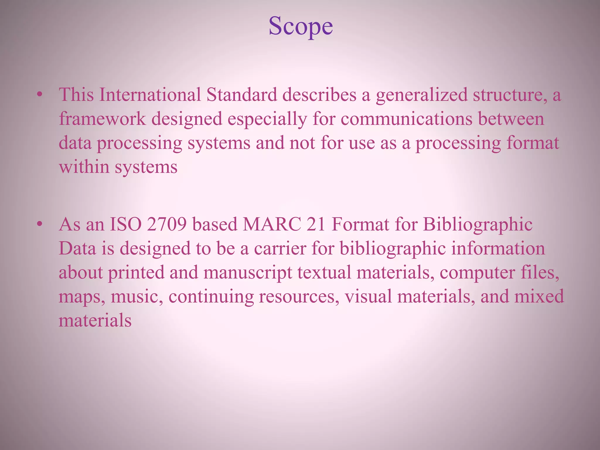 ISO 2709 | PPTX