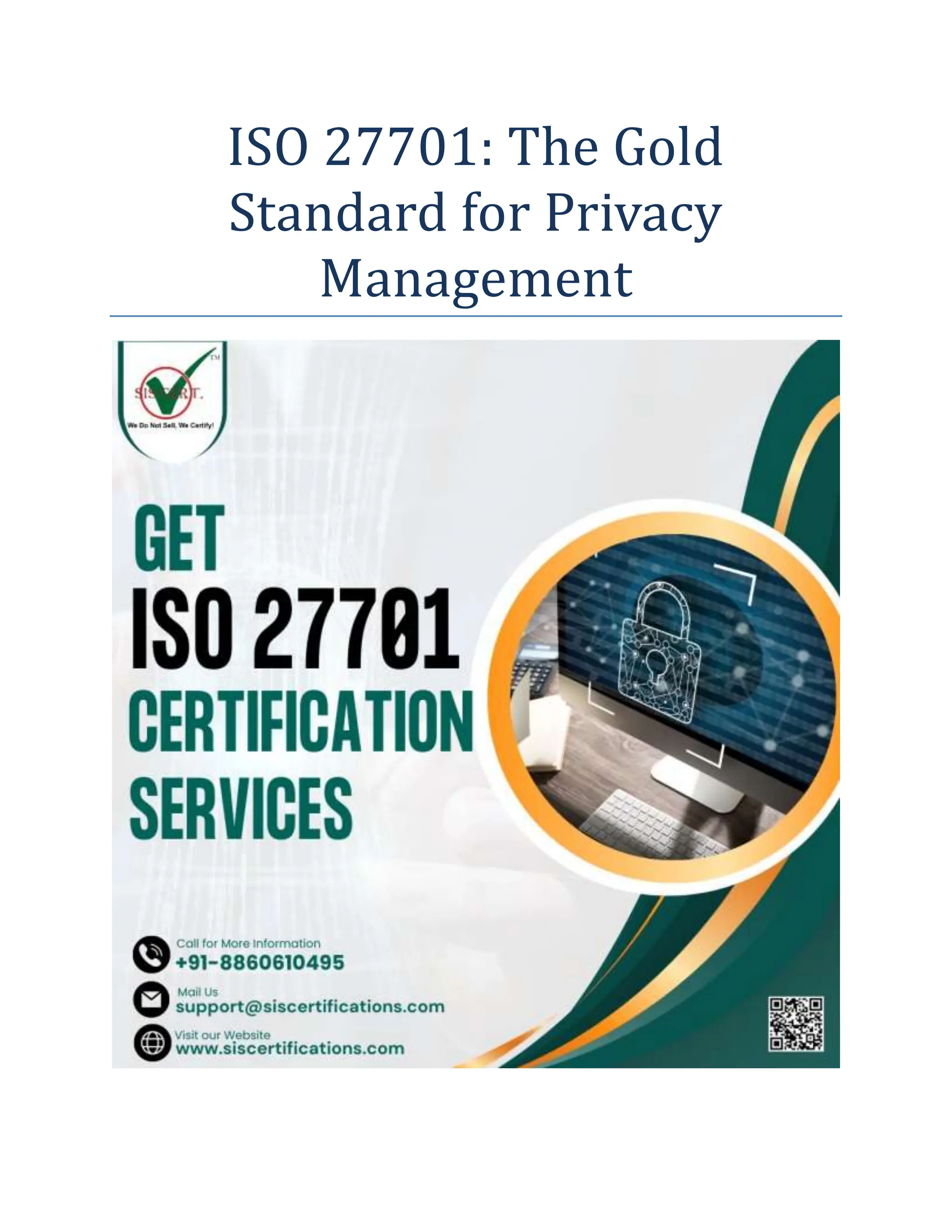 ISO 27701: The Gold Standard for Privacy Management | PDF