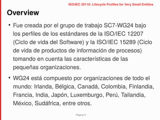 ISO/IEC 29110: Perfiles de Ciclo de Vida para Entidades Muy Pequeñas | PDF