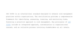 ISO 31000 Certification Overview | PPTX