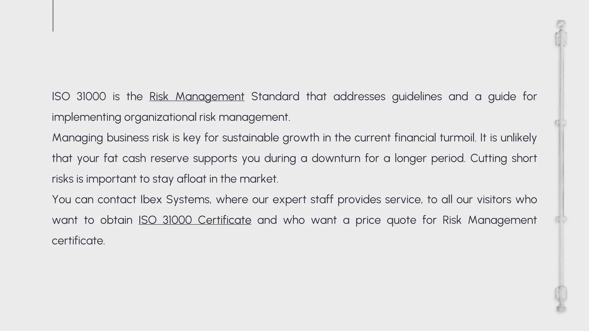ISO 31000 Risk Management Certification | PPTX