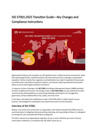 ISO 37001 Transition Guide: What’s Updated from 2016 to 2025 | PDF