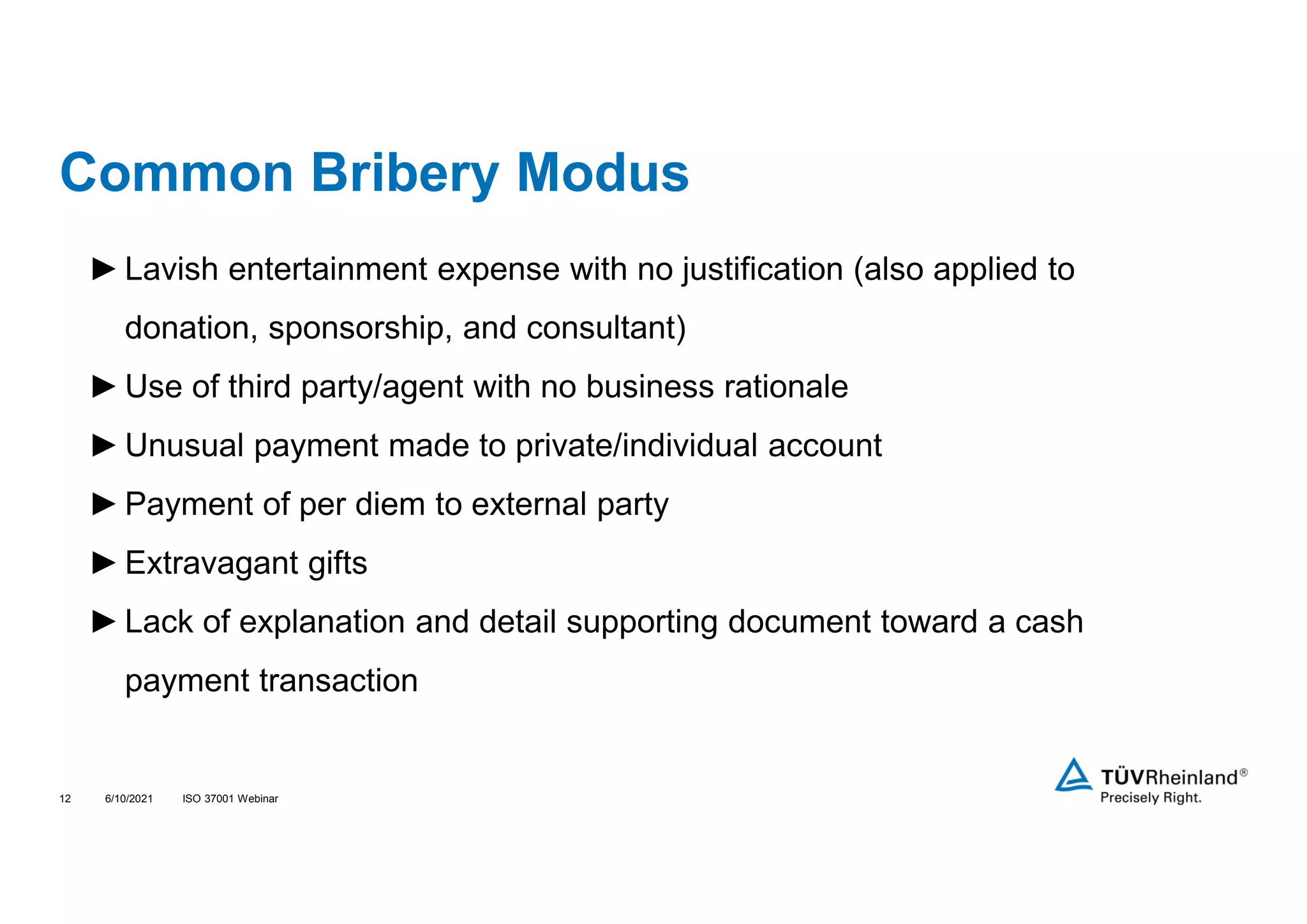 ISO 37001 : Anti Bribery Management System Fraud & Bribery Concepts ...