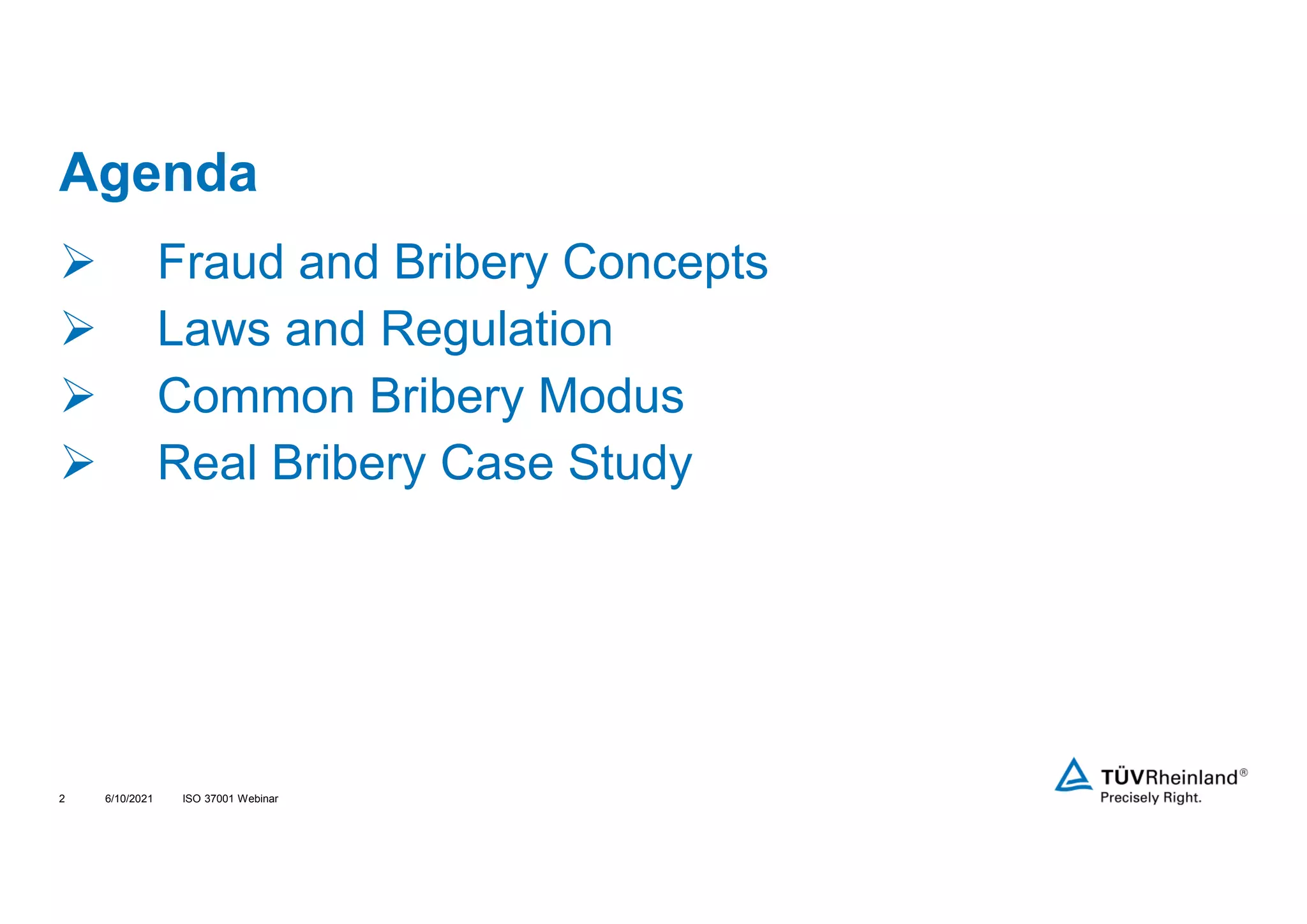 ISO 37001 : Anti Bribery Management System Fraud & Bribery Concepts, Laws & Regulations and ...