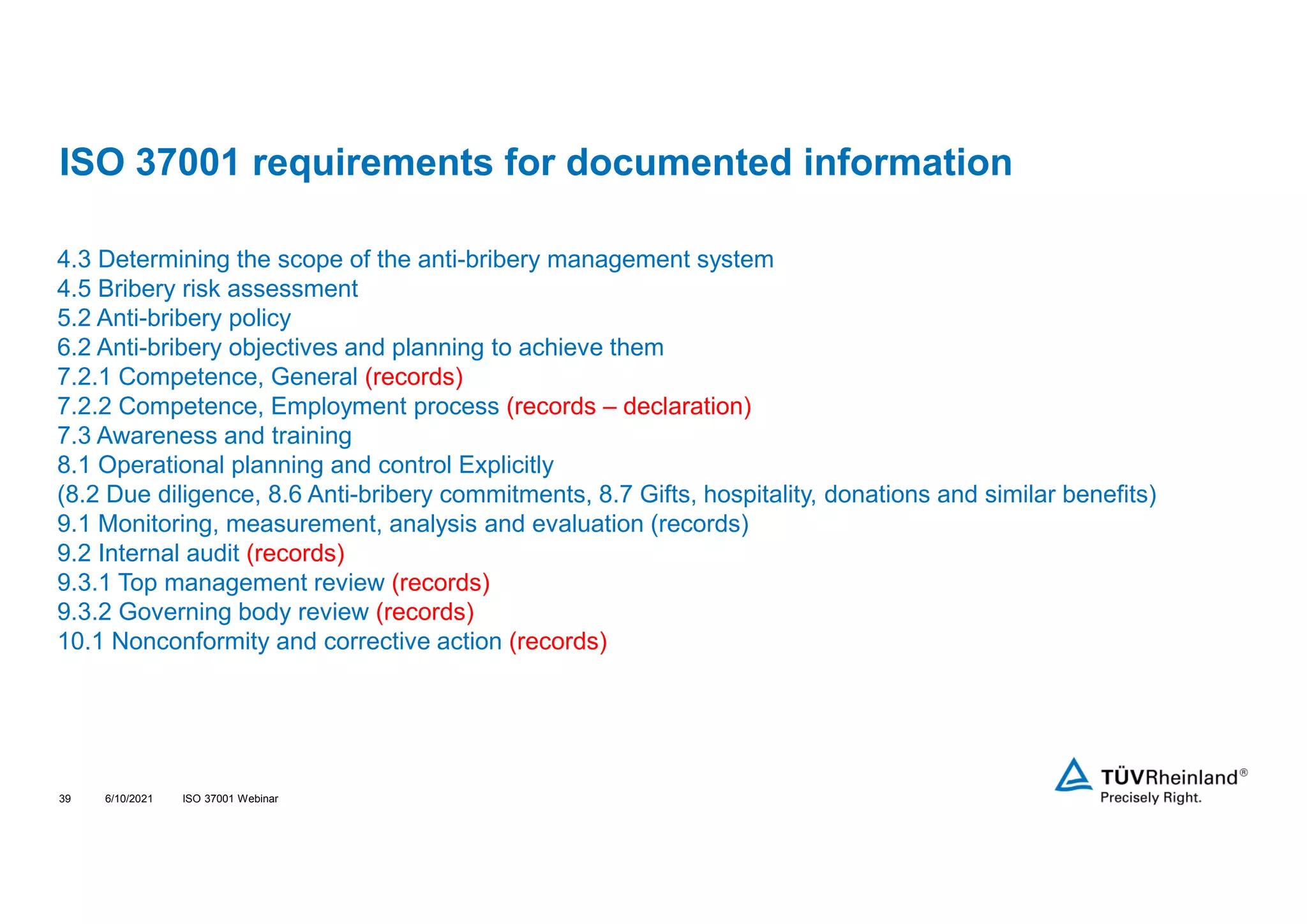 ISO 37001 : Anti Bribery Management System Fraud & Bribery Concepts, Laws & Regulations and ...
