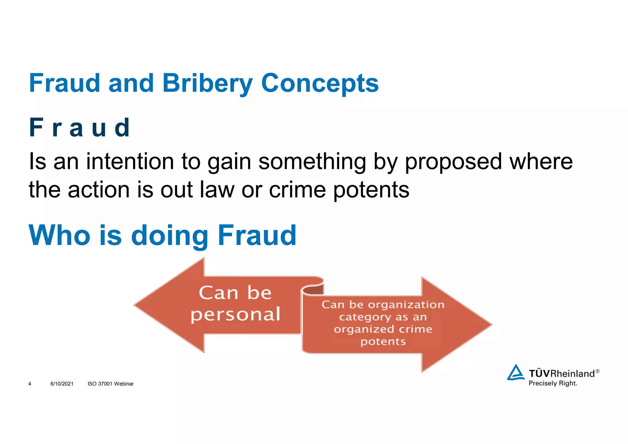 ISO 37001 : Anti Bribery Management System Fraud & Bribery Concepts, Laws & Regulations and ...