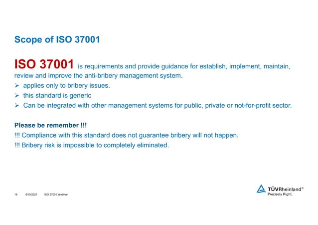 ISO 37001 : Anti Bribery Management System Fraud & Bribery Concepts, Laws & Regulations and ...
