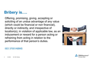 ISO 37001 : Anti Bribery Management System Fraud & Bribery Concepts, Laws & Regulations and ...