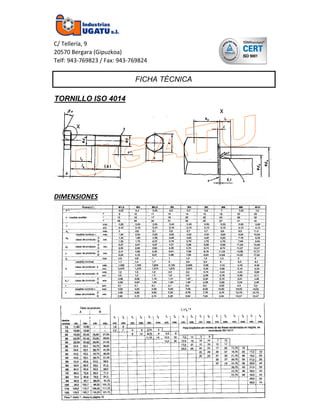 ISO STANDARD 4014 - HEXAGONAL BOLT DIMENSIONS | PDF