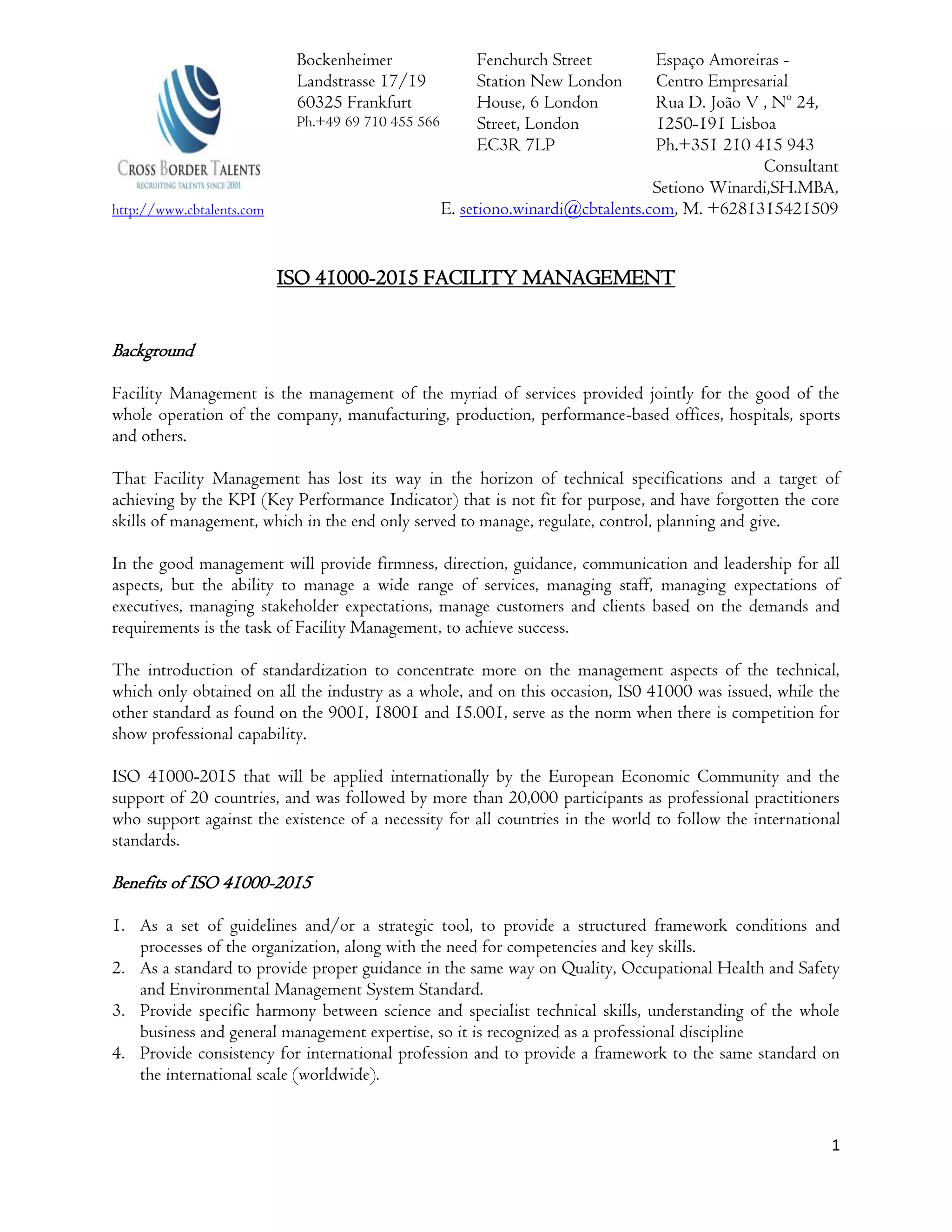 Understanding ISO 41000 - 2015 | PDF