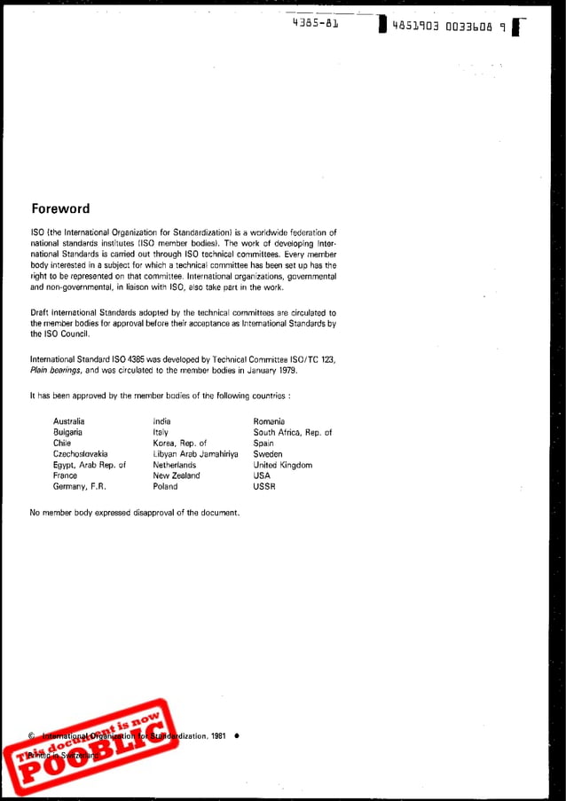 Iso 4385 1981 | PDF