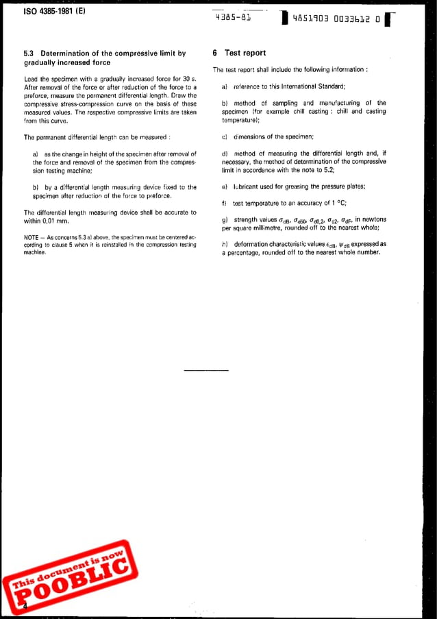 Iso 4385 1981 | PDF
